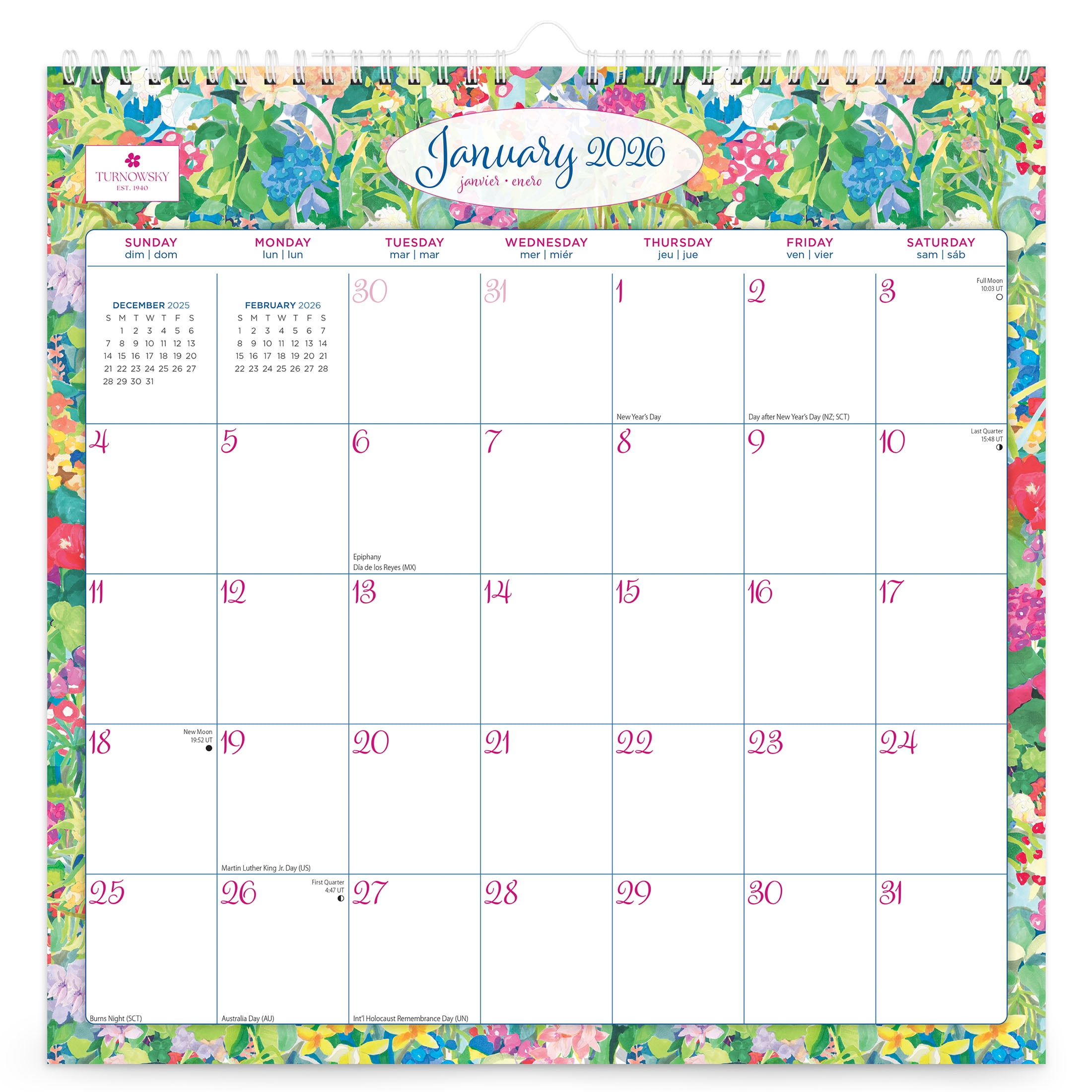 House of Turnowsky OFFICIAL | 2026 12x12" (Hanging) Wire-O Calendar ...