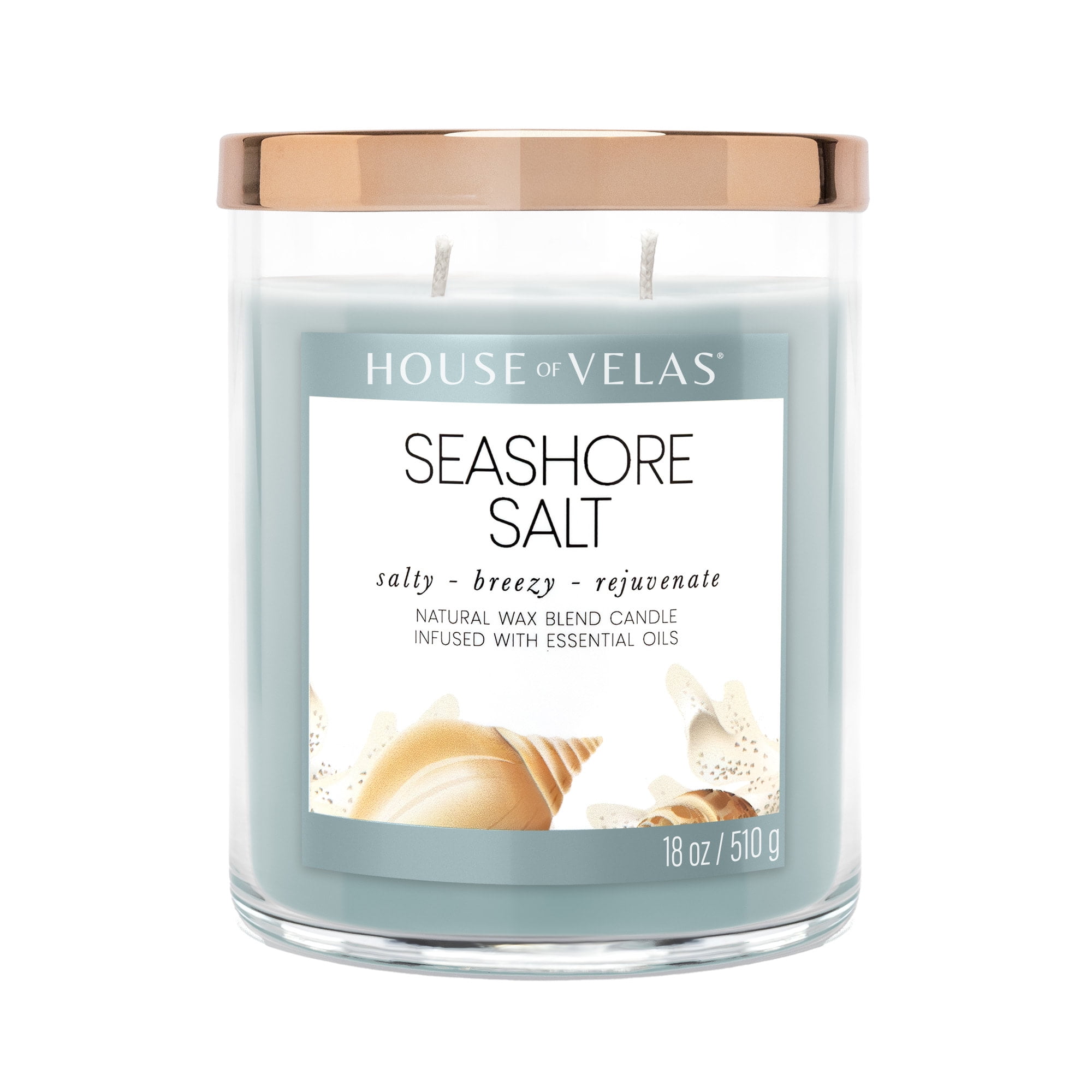 House of Velas Candle Collection, Sea Shore + Salt, 18oz - Walmart.com