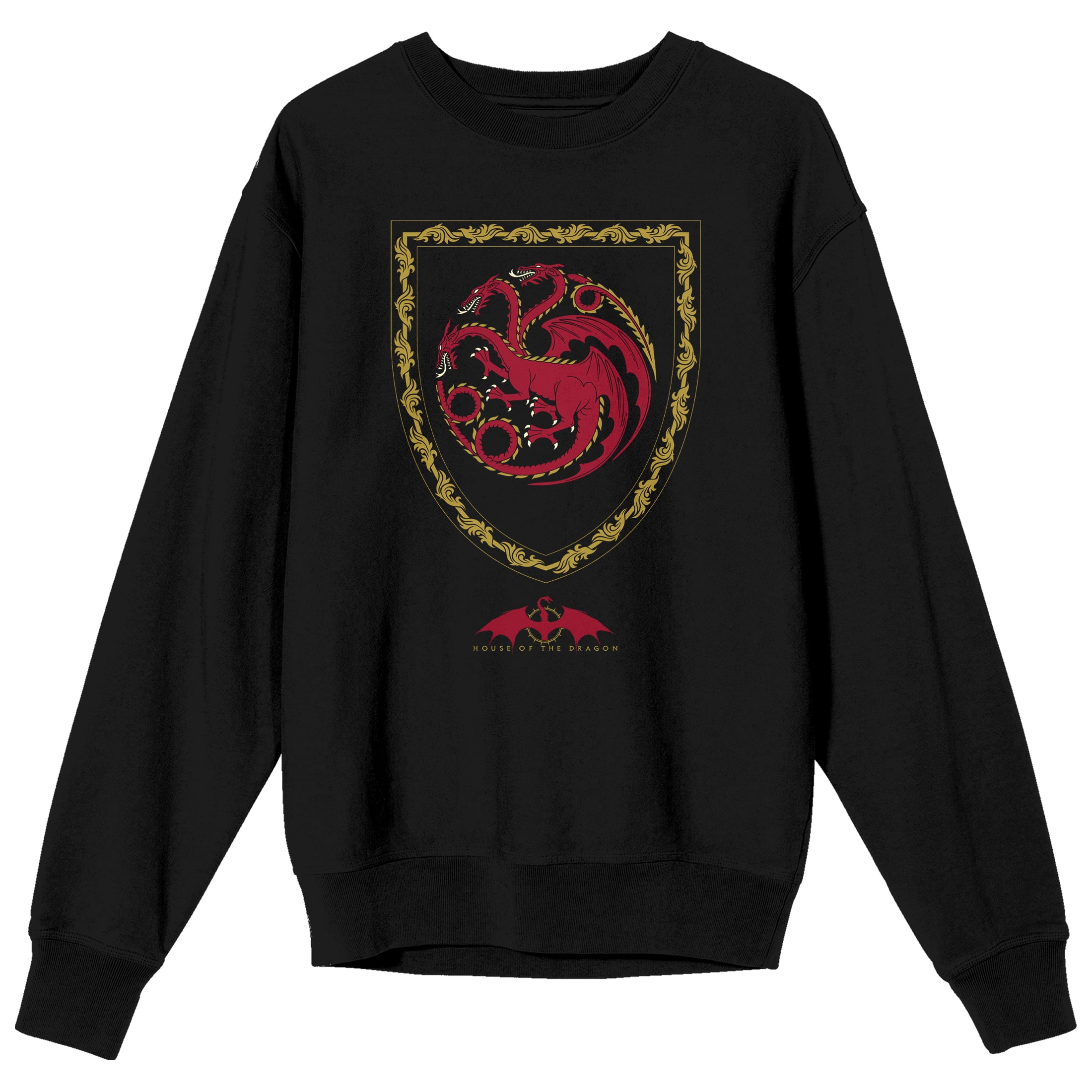 House of the Dragon Red Dragon Crest Men's Black Crewneck Sweatshirt ...
