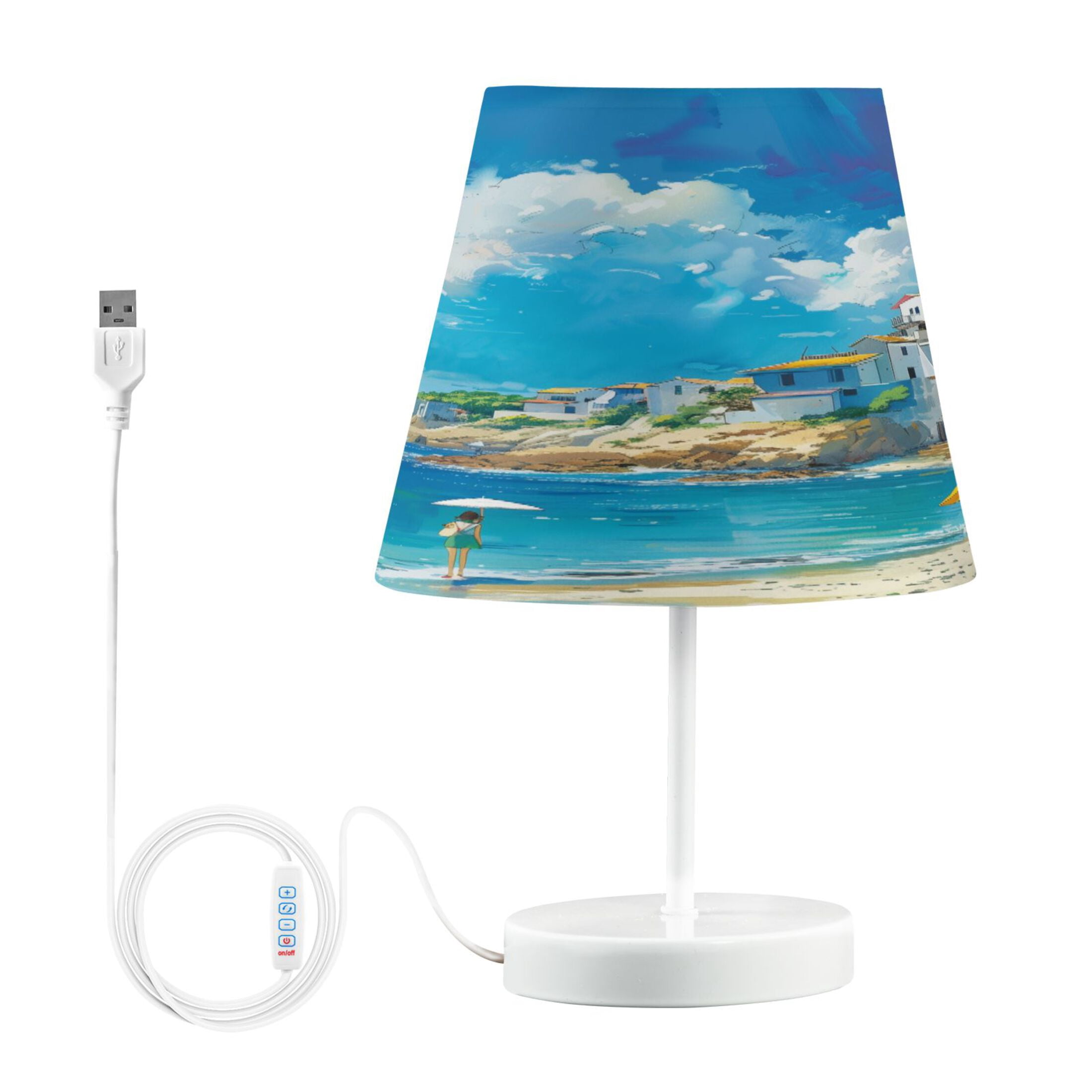 House on Beach Desk Lamp LED Table Nightstand Lamps with 3 Color ...