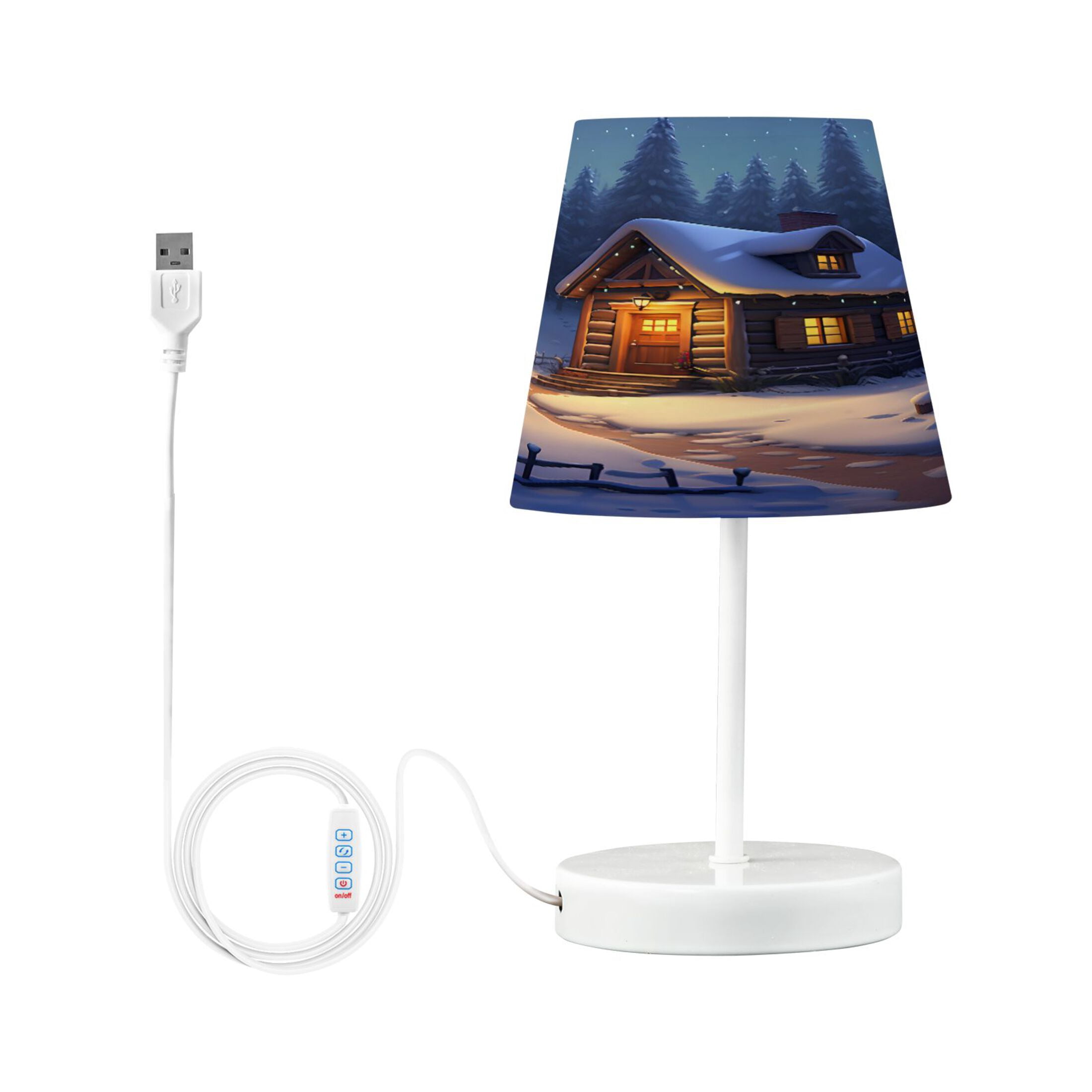 House on Snow Desk Lamp LED Table Nightstand Lamps with 3 Color ...