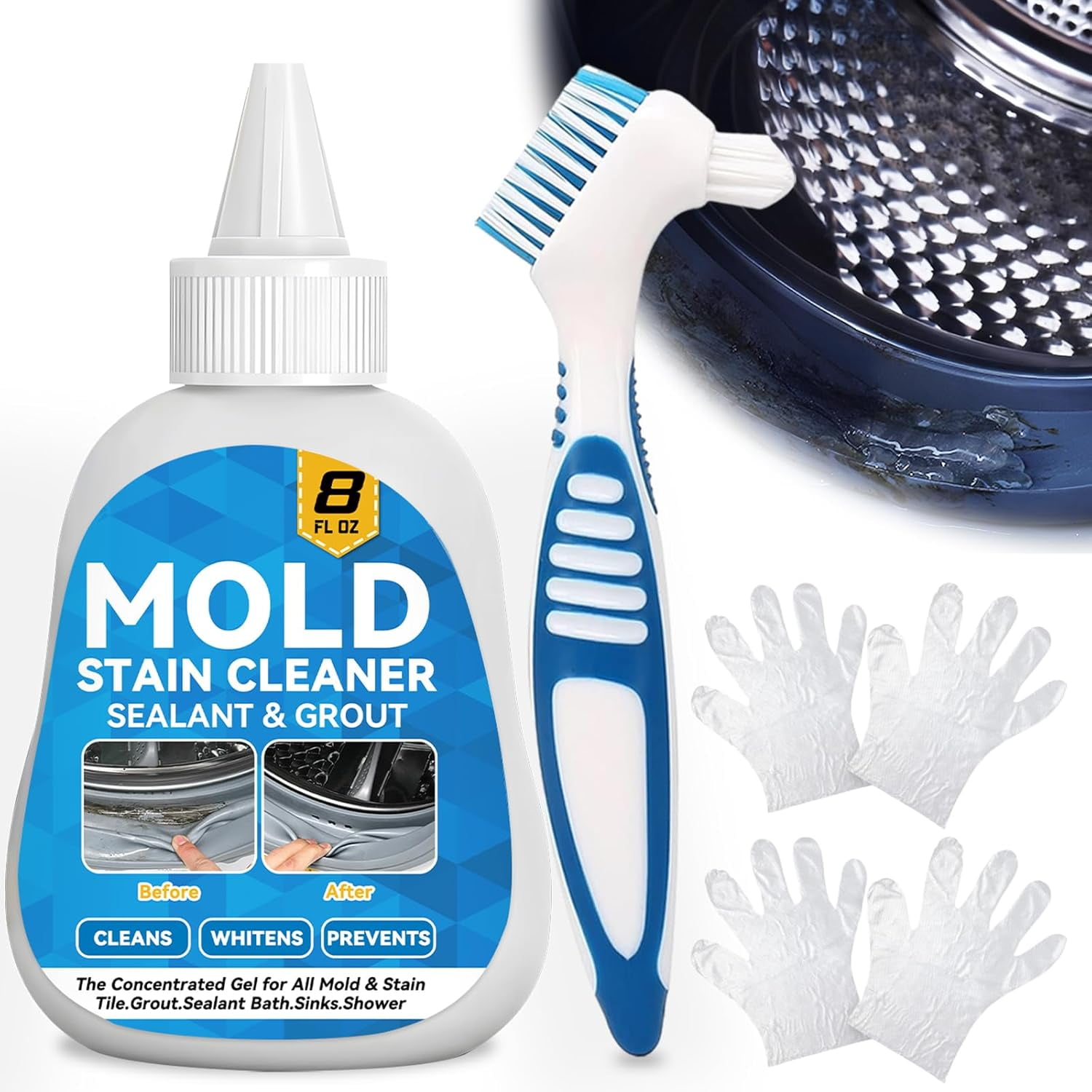 HouseMold Stain Cleaning Gel, 8 Fl Oz Washing Machine Cleaner with ...