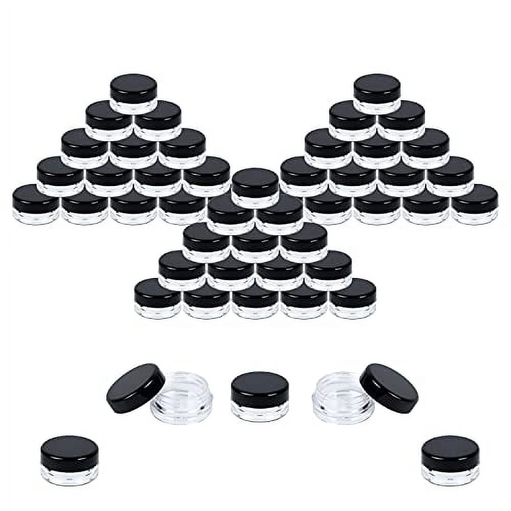 Houseables 3 Gram Jar, 3 ML, Black, 50 Pk, BPA Free, Cosmetic Sample ...