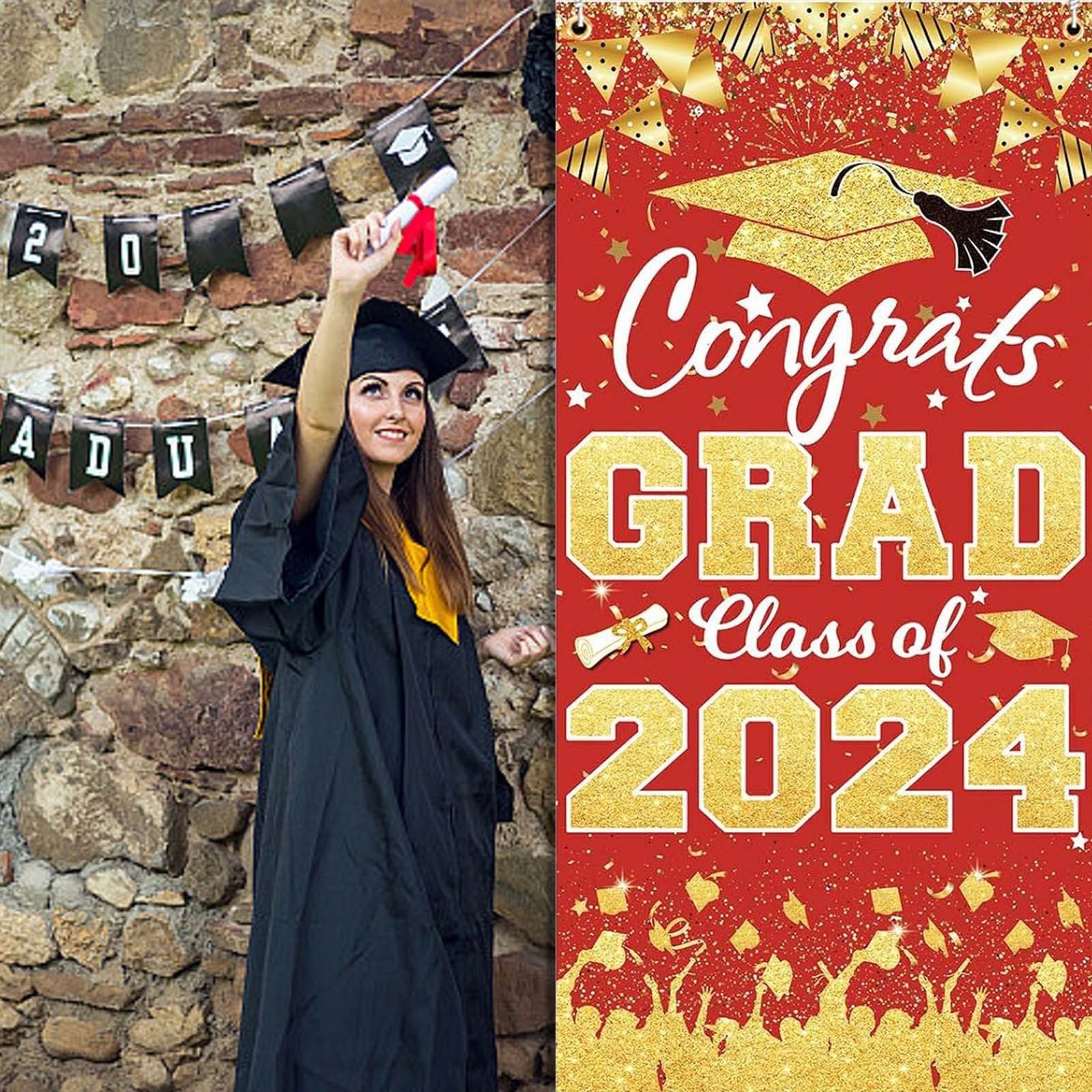 Household 90*200cm 2024 Graduation Season Curtain Decoration Graduation Season Party Decoration ...