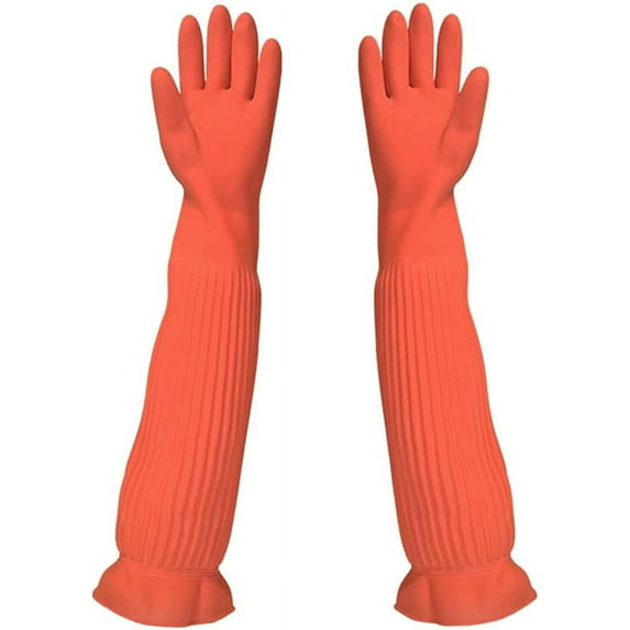 Household Arms Length Rubber Latex Cleaning Long Glove Reusable Kitchen ...