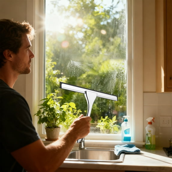 Household Bathroom Window Scraper, Glass Cleaner, Stainless Steel ...