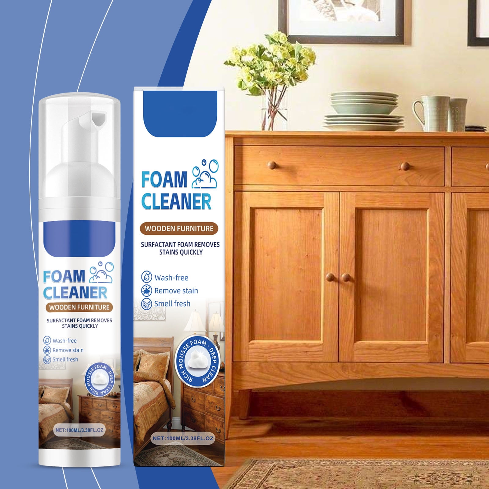 Household Cleaners,Wood Furniture Foam Cleaner 100ml,Deep Clean ...