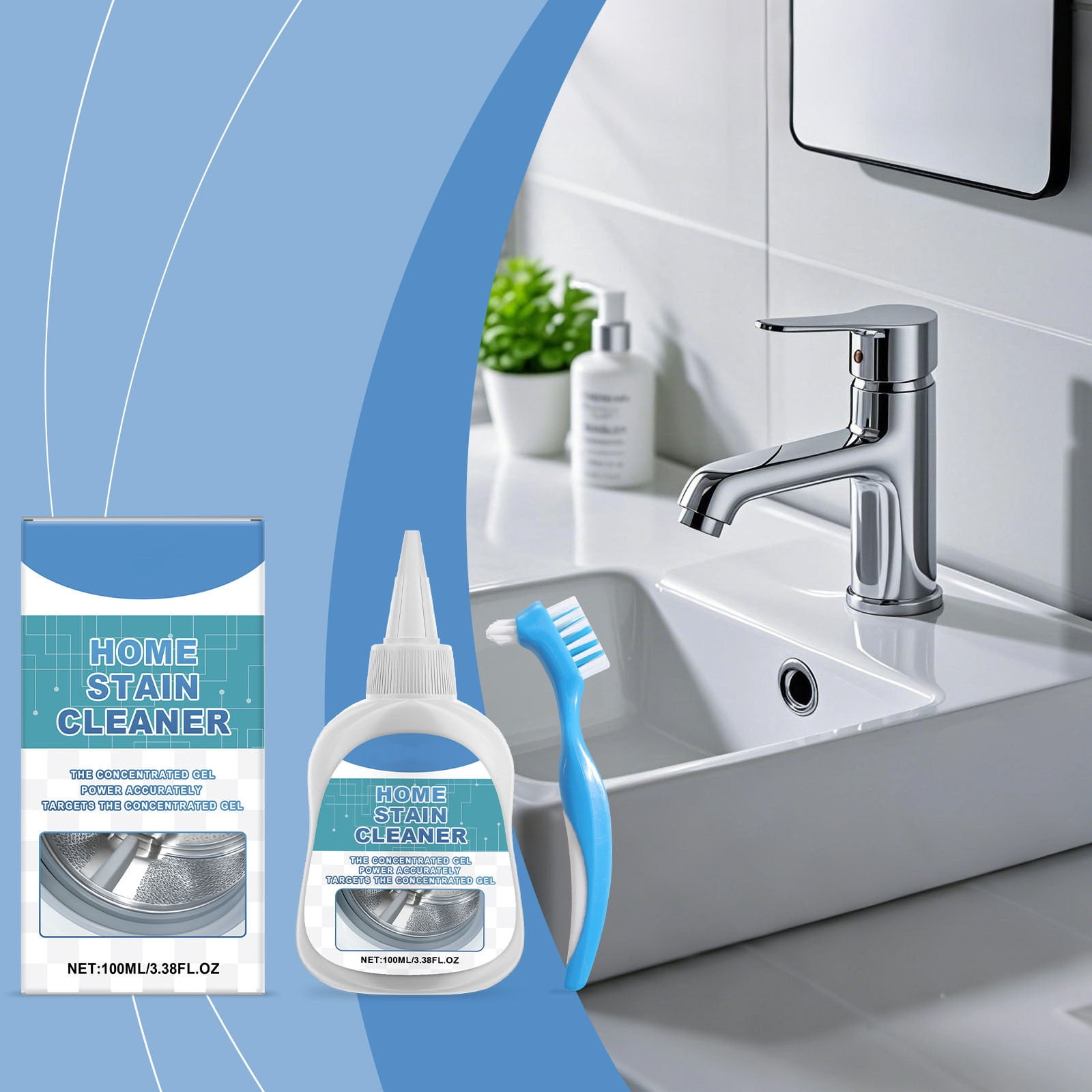 Household Cleaning Gel Kit for Tile Grout, Sink, and Bathroom Surfaces ...