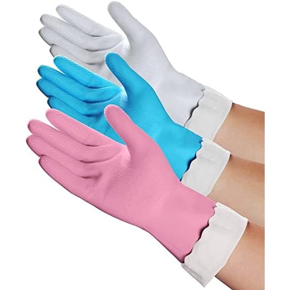 Household Cleaning Gloves - Reusable Kitchen Dishwashing Gloves with ...