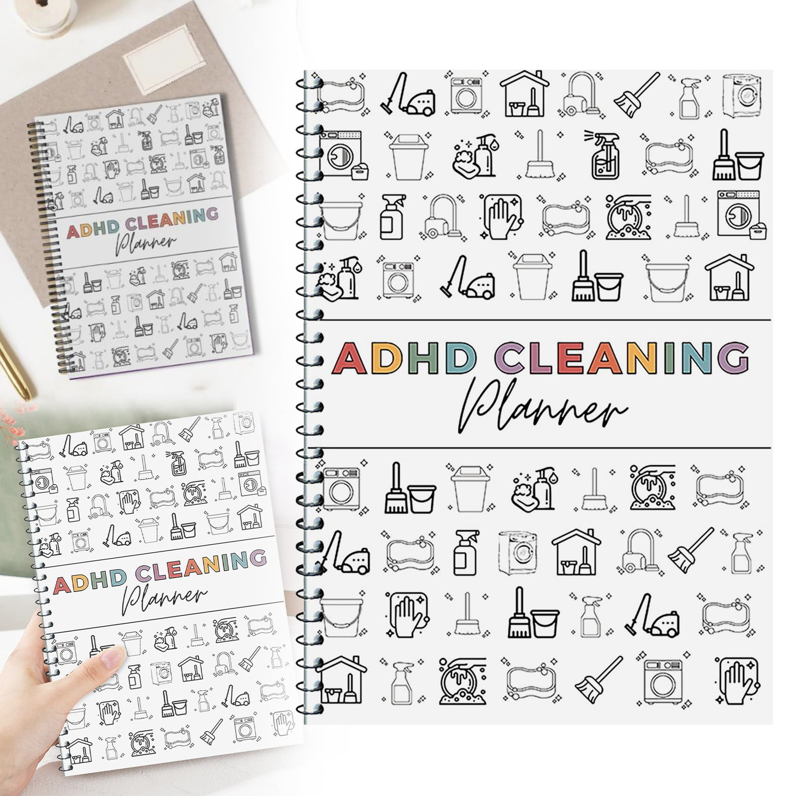 Household Cleaning Planner Undated Daily Weekly Monthly Task Checklist ...