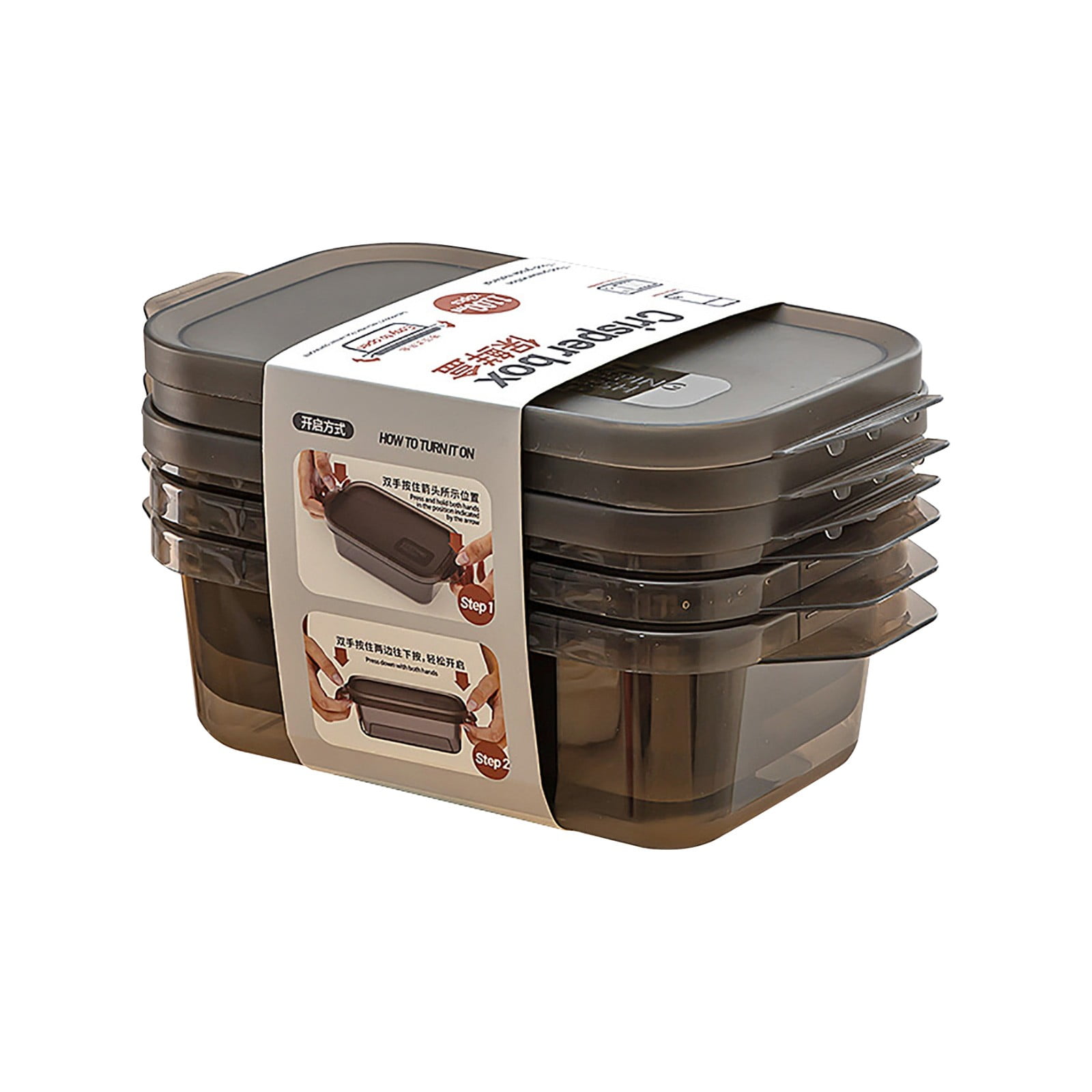 Household Commercial Food Storage Containers, Plastic Food Pan with Lid ...