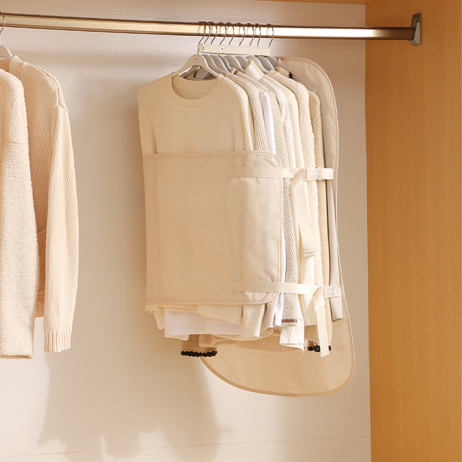 Household Compressed Clothing Storage Bag | Hanging Wardrobe Organizer ...