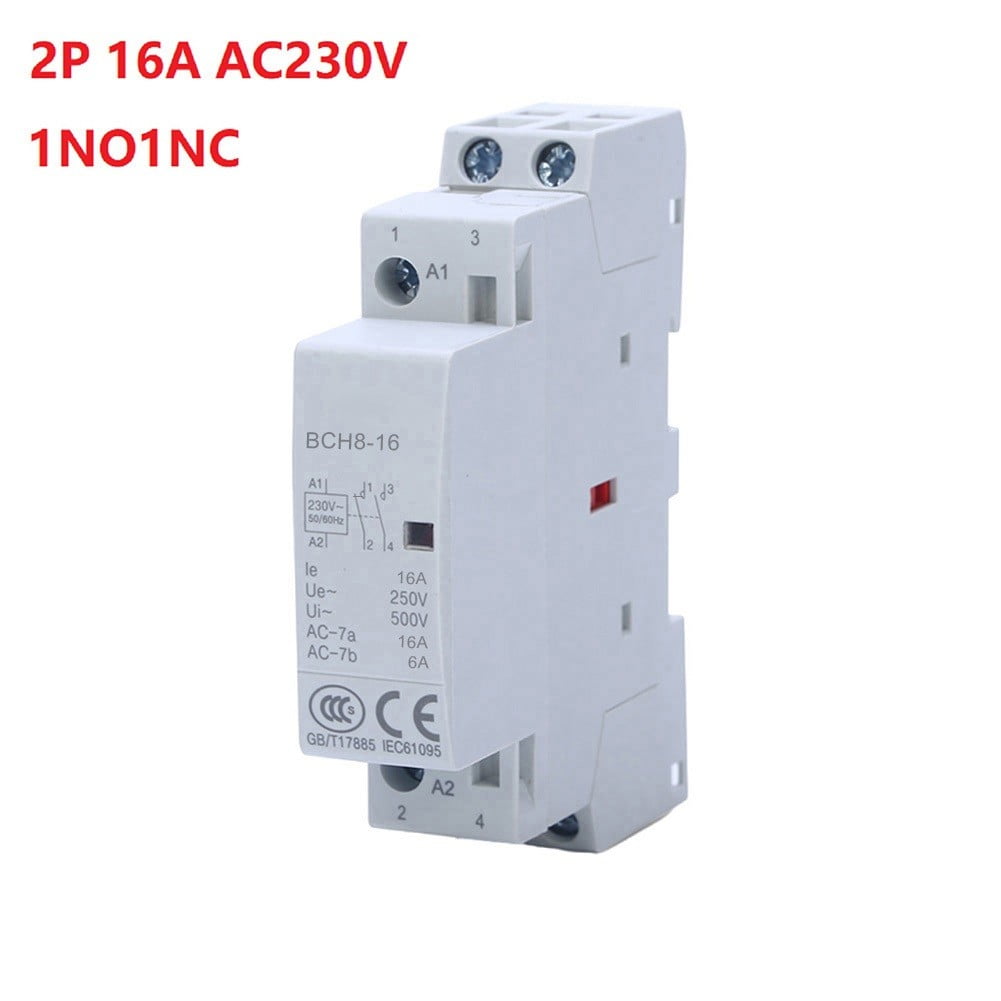 Household Contactor 230V 2P 16A 1No1Nc Rail Mounting Modular Contactor ...