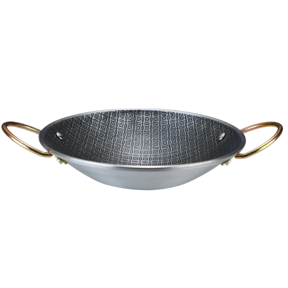 Household Cooking Pot Stainless Steel Paella Pan Double Handle Pan ...