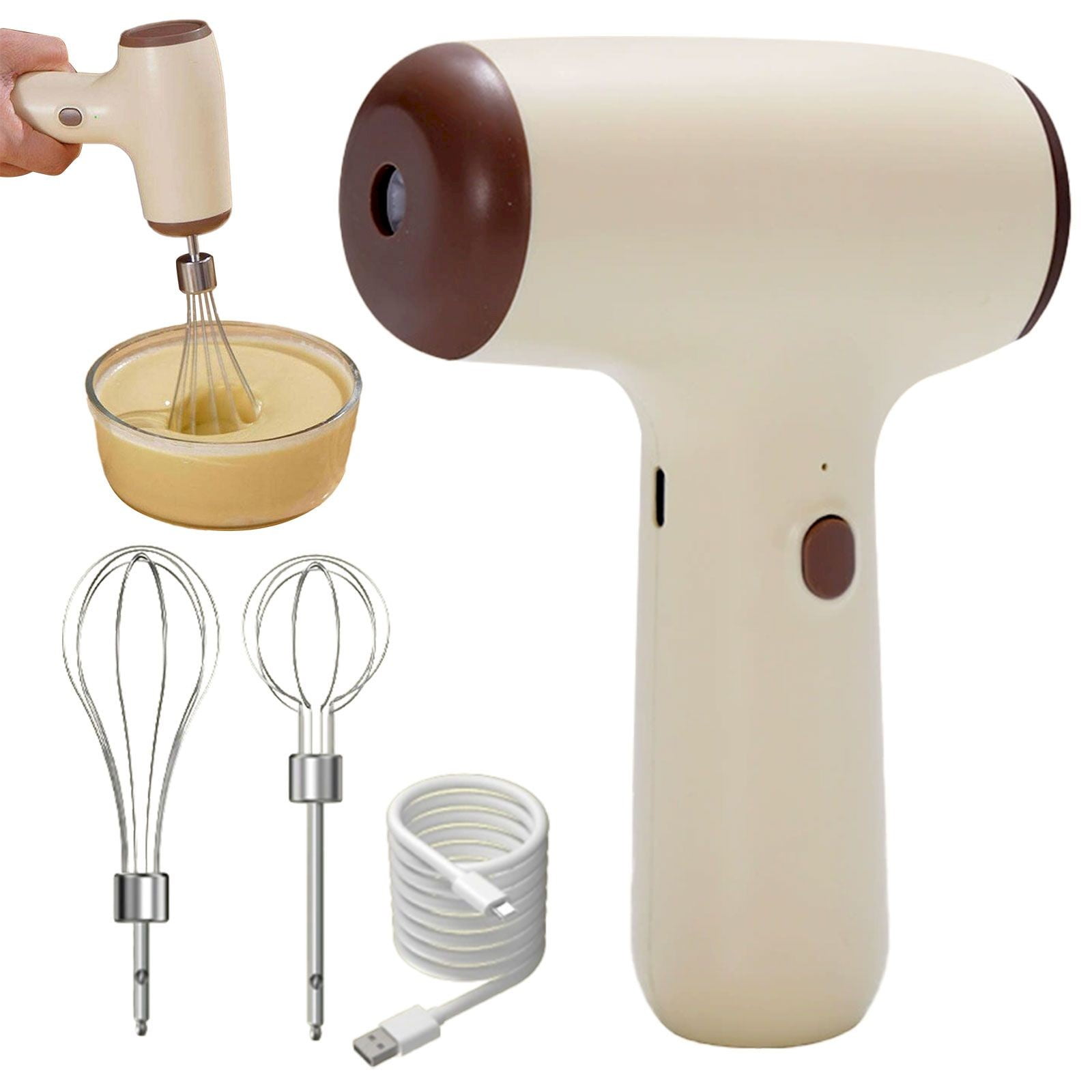 Household Cordless Electric Mixer, Sb Rechargeable Handheld Egg Beater ...