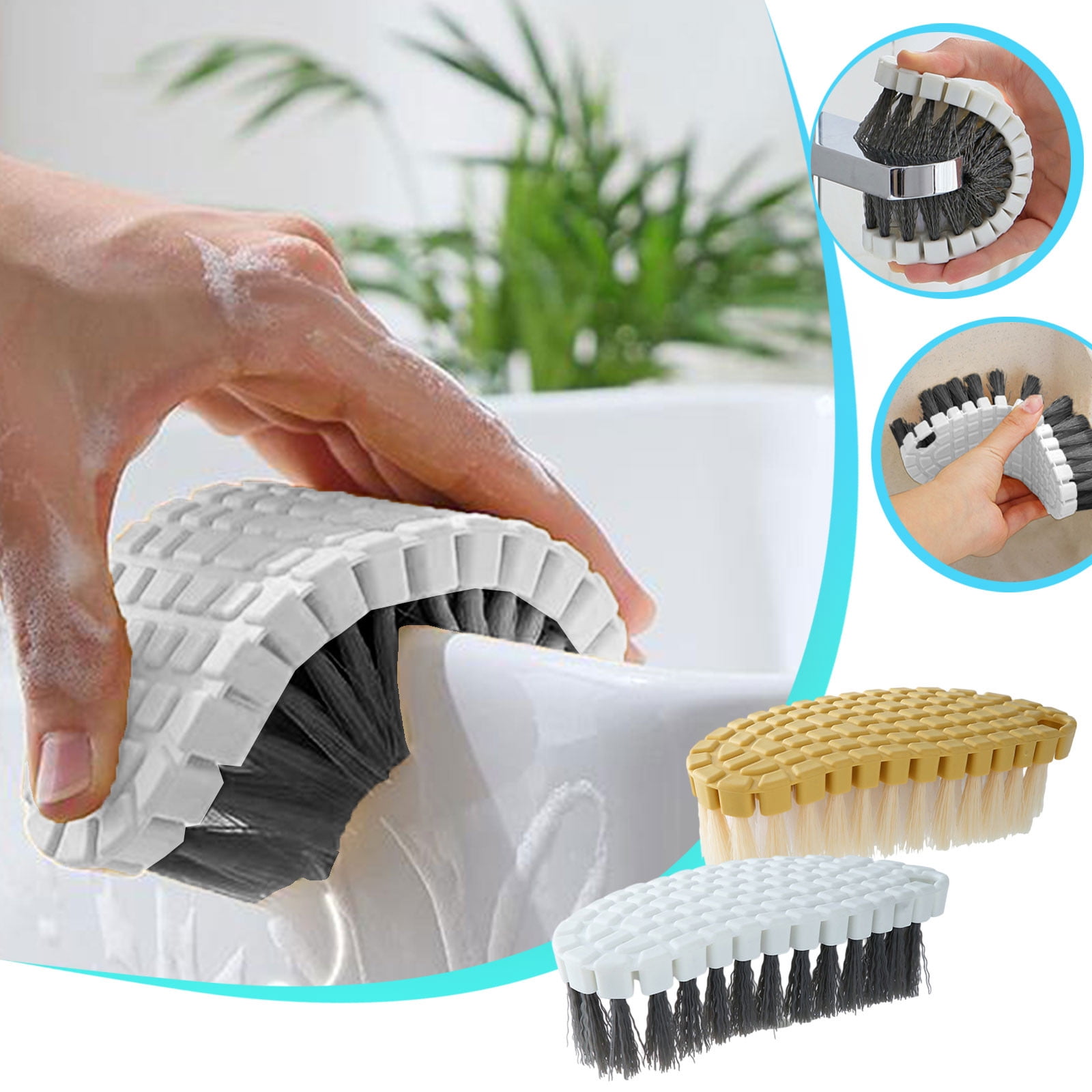 Household Countertop Cleaning Brush Set, Bendable Soft Bristle Brush ...