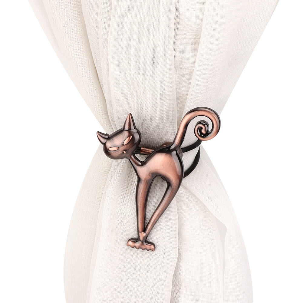 Household Cute Cat Magnetic Window Curtain Clips Buckle Belt Tieback ...
