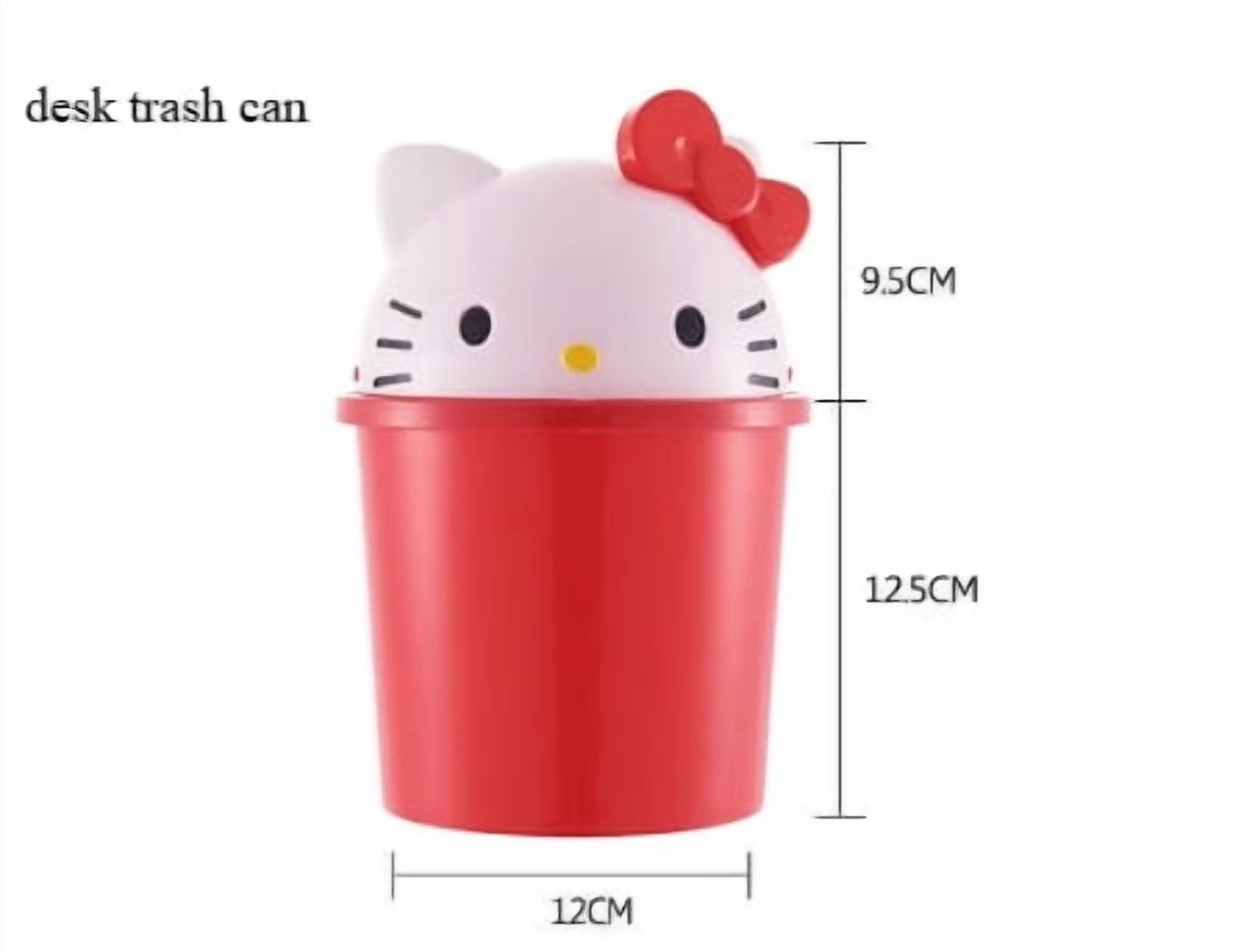 Household Cute Sanrio Hello Kitty Trash Can Rubbish Basket Living Room ...
