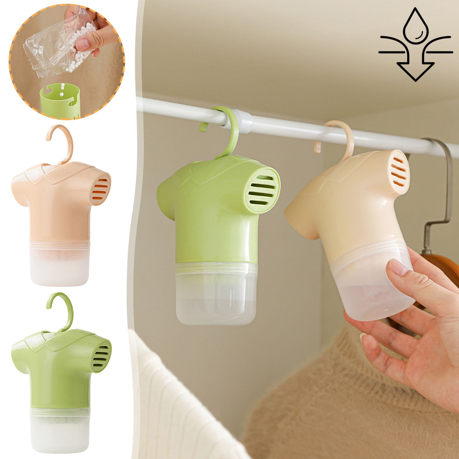 Dehumidifier Hanging Bag | Closet Wardrobe Moisture Absorber | Plastic ...