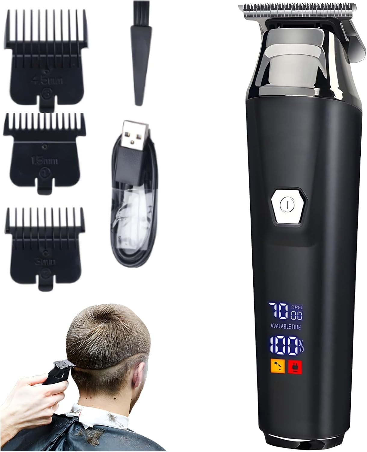 Household Digital Display Professional Electric Hair Clipper Set ...