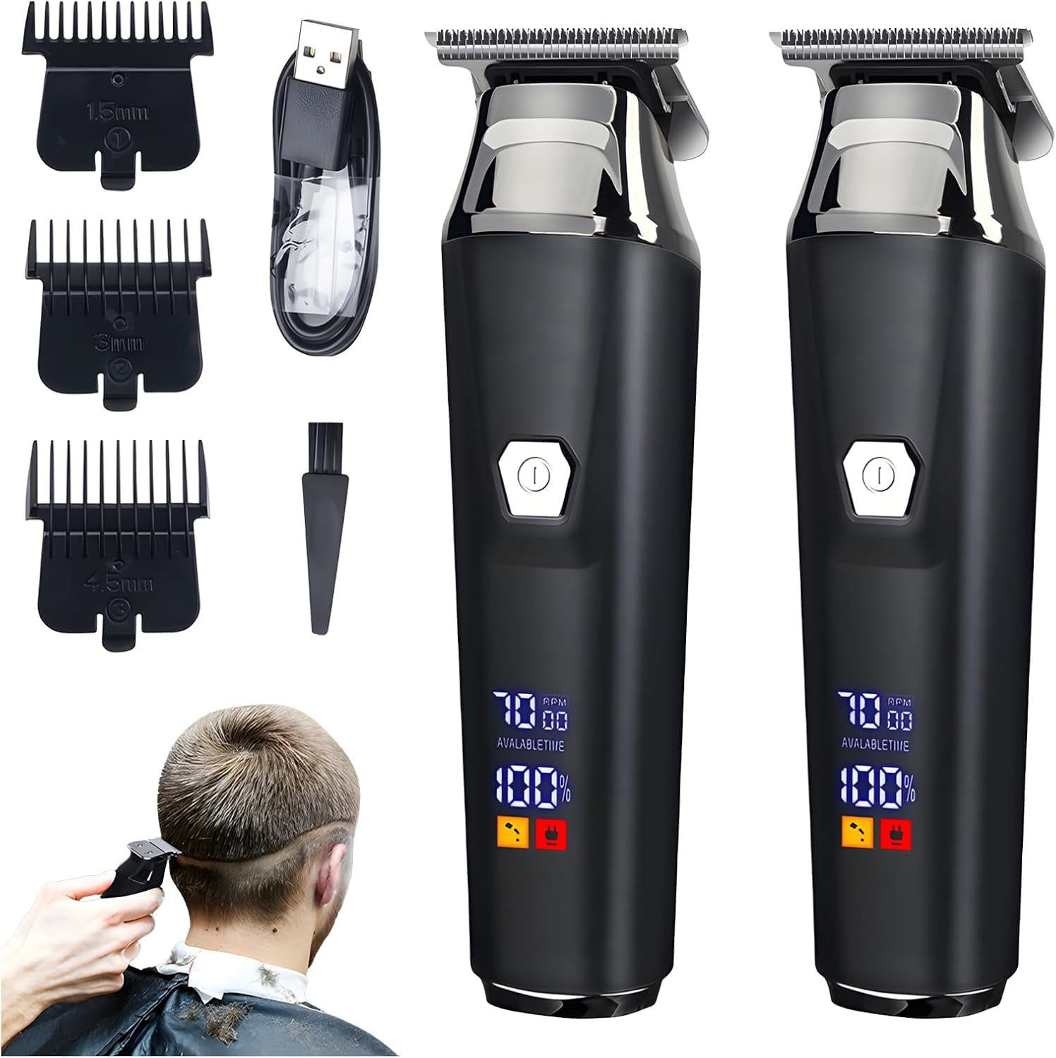 Household Digital Display Professional Electric Hair Clipper Set ...
