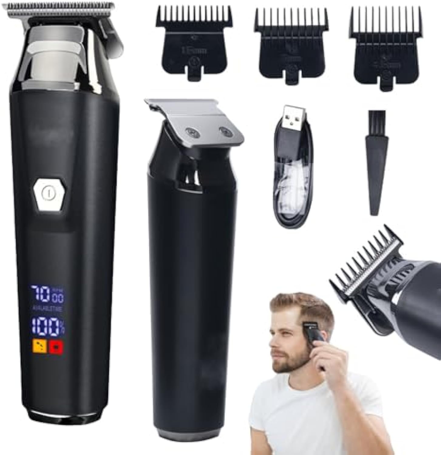 Household Digital Display Professional Electric Hair Clipper Set ...