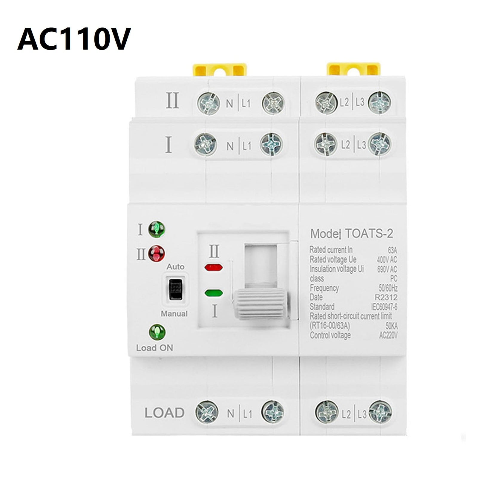Household Din Rail Switch 4P63A for ATS Dual Power Automatic Transfer ...