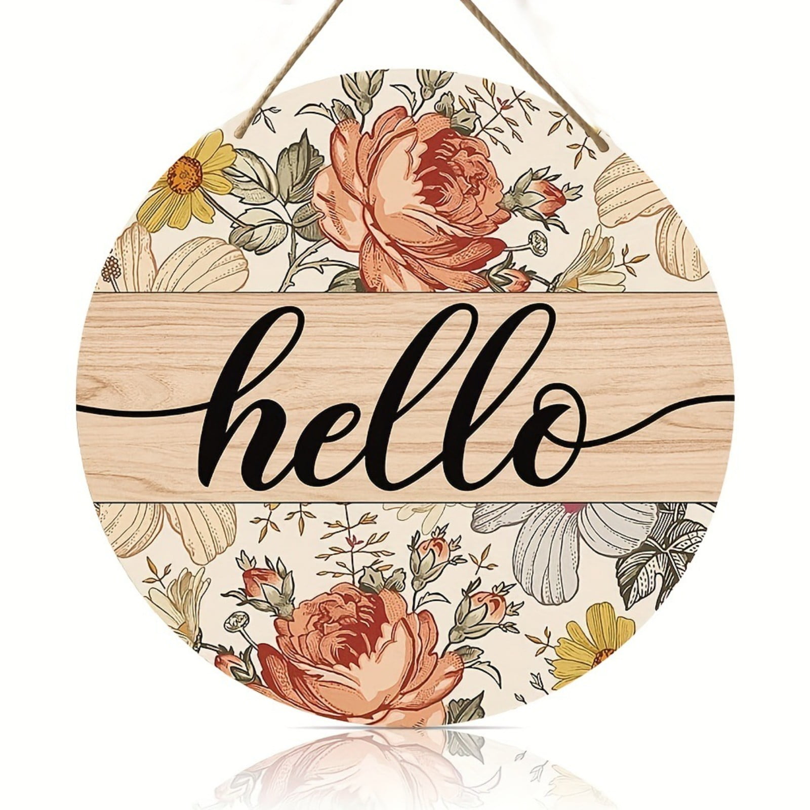 Household Doorplate Flower Welcome Door Hanger Funny Door Hanger ...