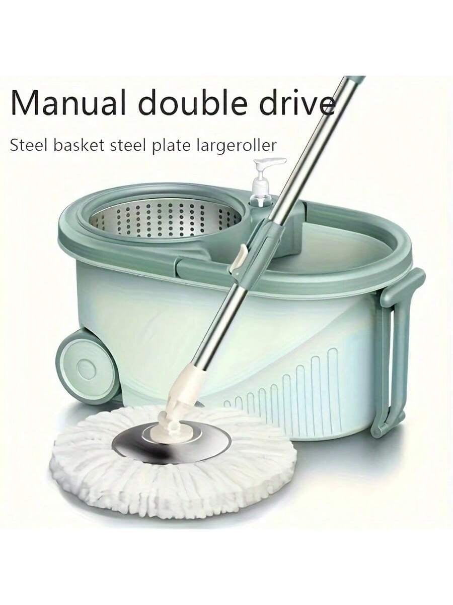Household Double Drive Rotary Mop & Bucket Set，Hands-Free Spin Mop for ...