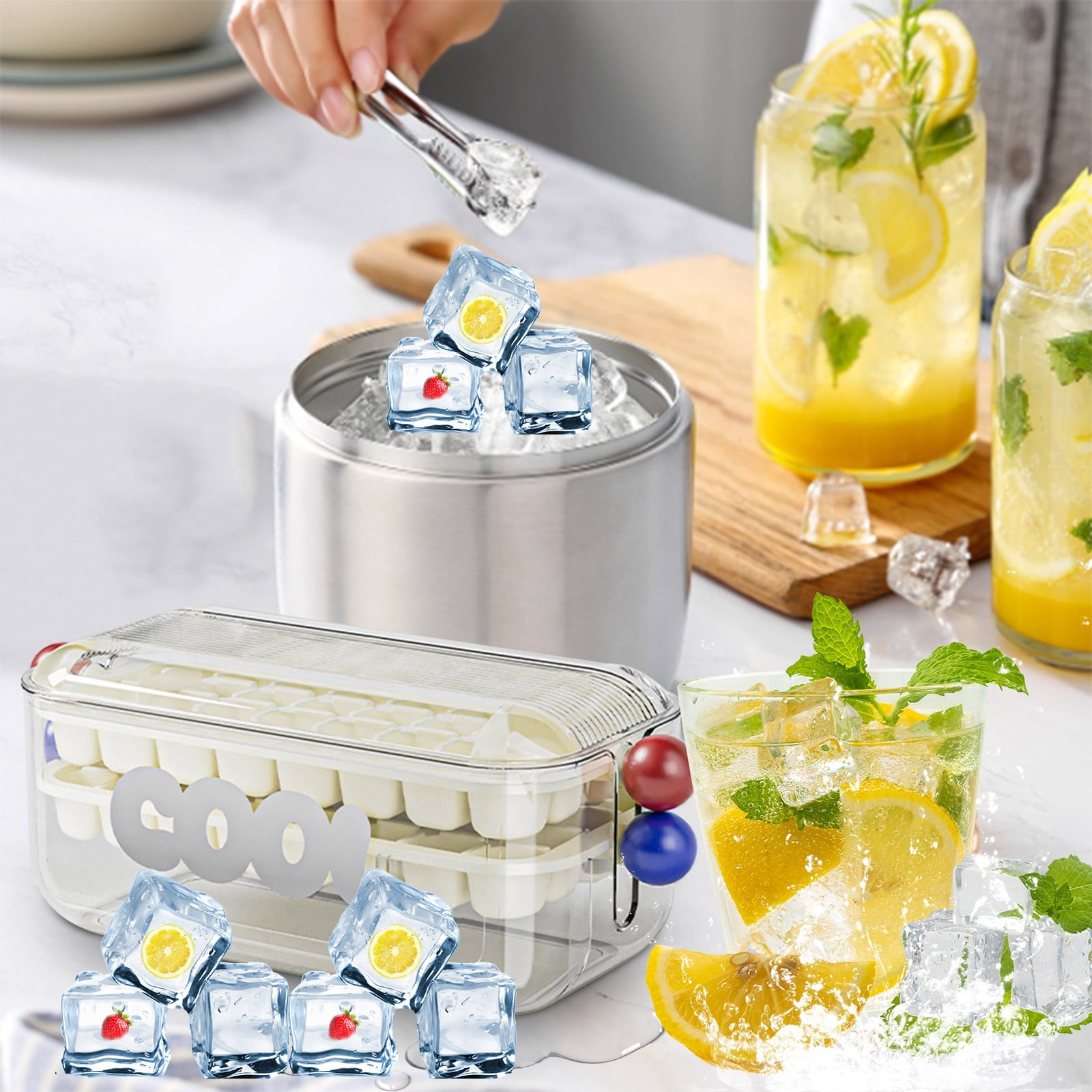 Household Electric Ice Maker, 2.6L Storage Ice Box, Fast Freezing ...