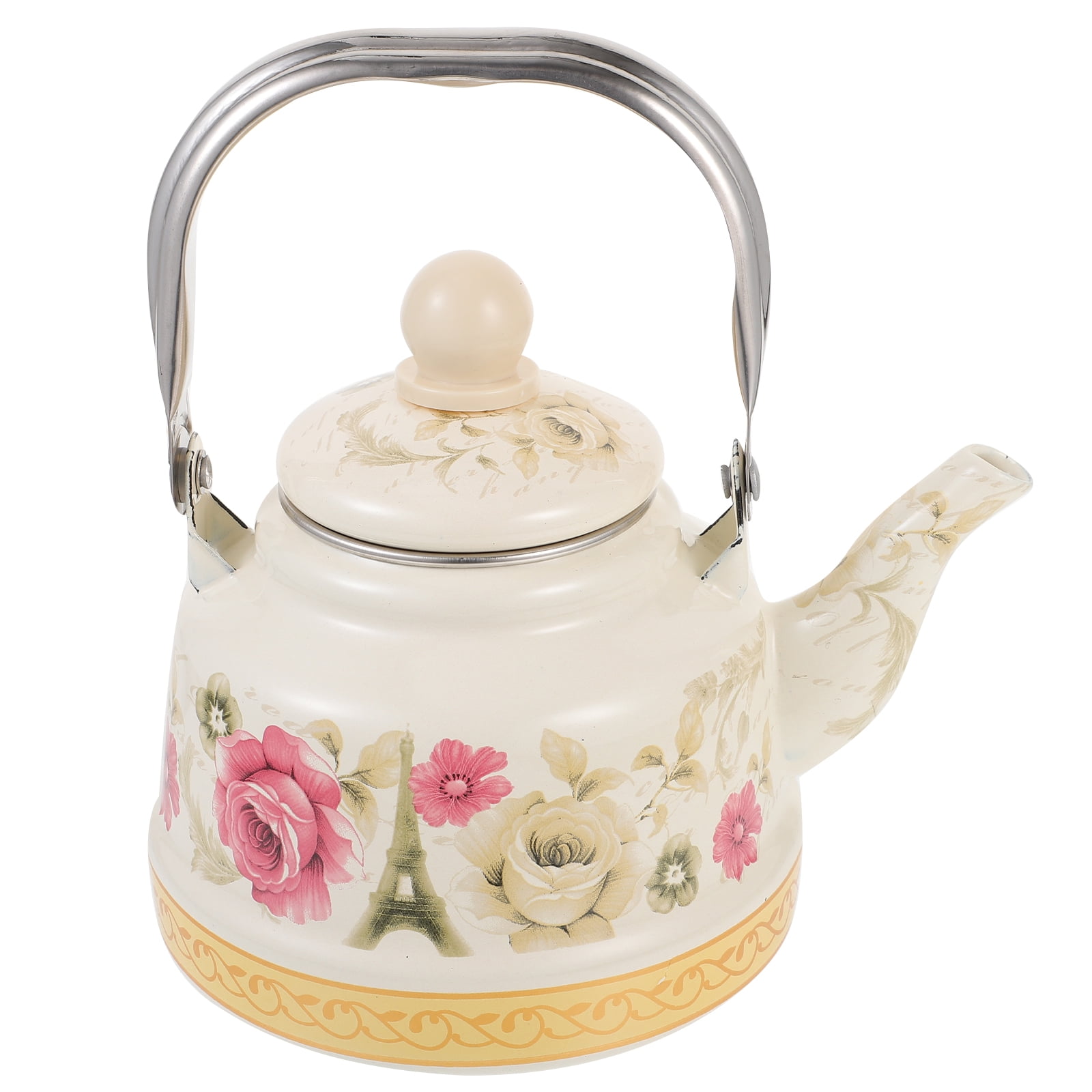 Household Enamel Tea Pot Vintage Decorative Tea Kettle Hot Water Coffee ...