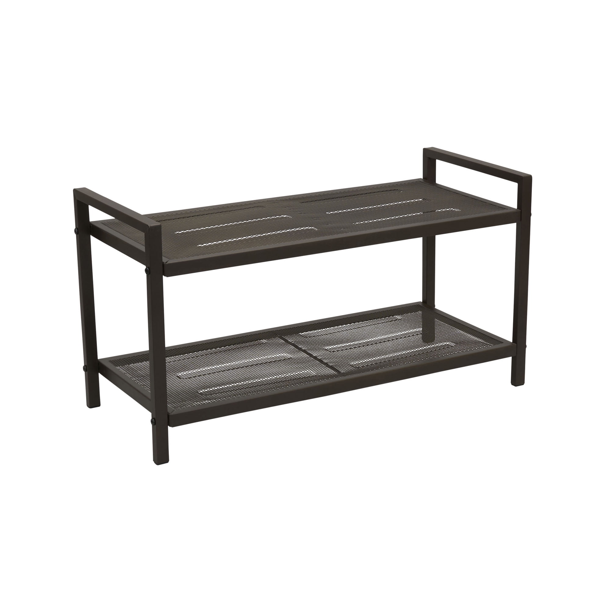 Household Essentials 2-Tier Shoe Rack, Mesh Metal, Expresso - Walmart.com