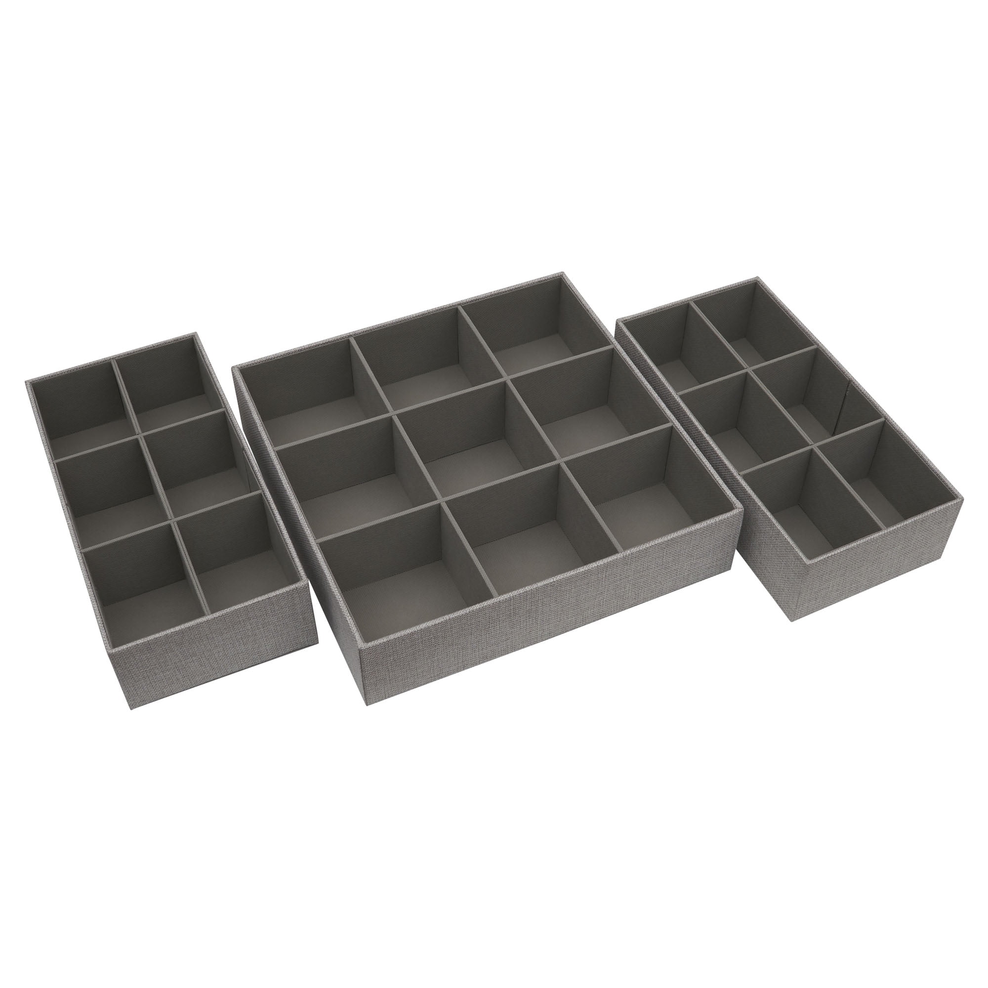 Household Essentials 3 Piece Drawer Organizers Starter Set, Large Tray ...