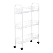 Mainstays 3-Tier Plastic Multi-Purpose Rolling Laundry Cart, Arctic ...