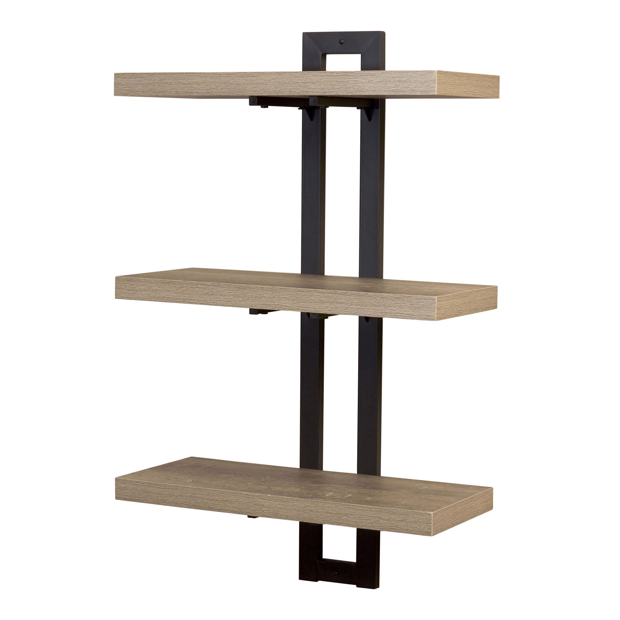 Household Essentials 3 Tier Wall Mounted Shelves, Ashwood Finish ...