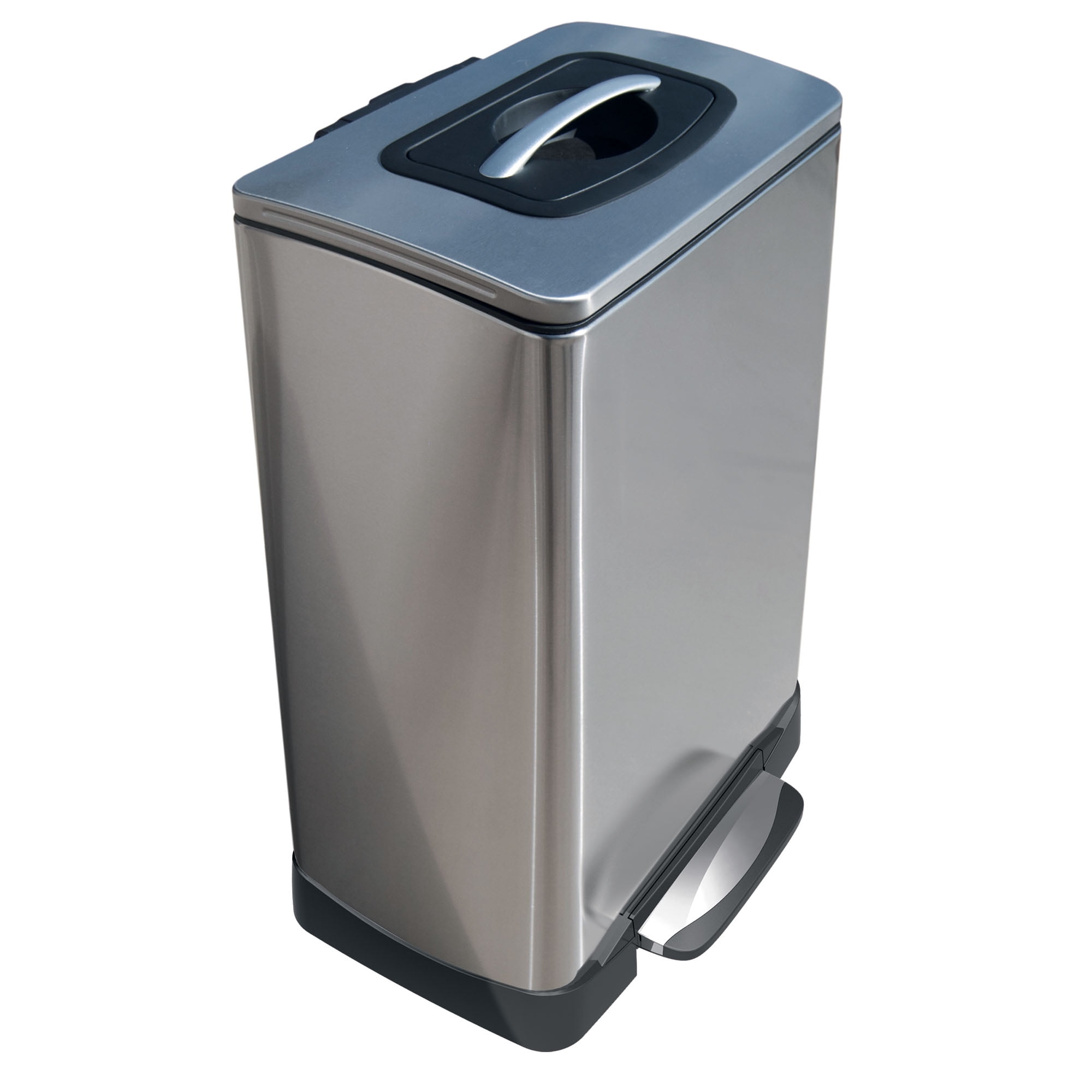 Household Essentials Large 40L Kitchen Trash Compactor, Stainless Steel ...