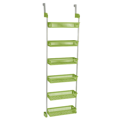 Household Essentials 6 Basket Over the Door Storage Rack, Lime ...
