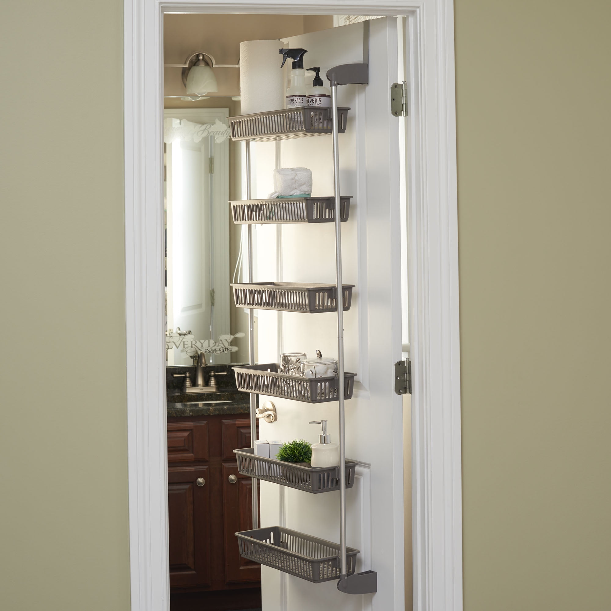 Household Essentials 6-Shelf Over-the-Door Hanging Organizer, Gray ...