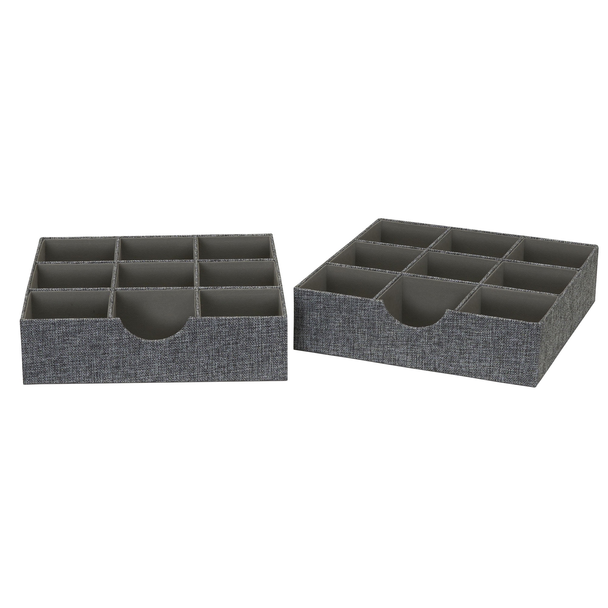 Household Essentials 9-Compartment Drawer Organizers, Pack of 2, Sturdy ...