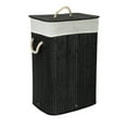 Household Essentials Bamboo Laundry Hamper with Rope Handles, Lid and ...