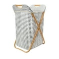 Household Essentials Bamboo X Frame Hamper with Cross Pattern, Black ...