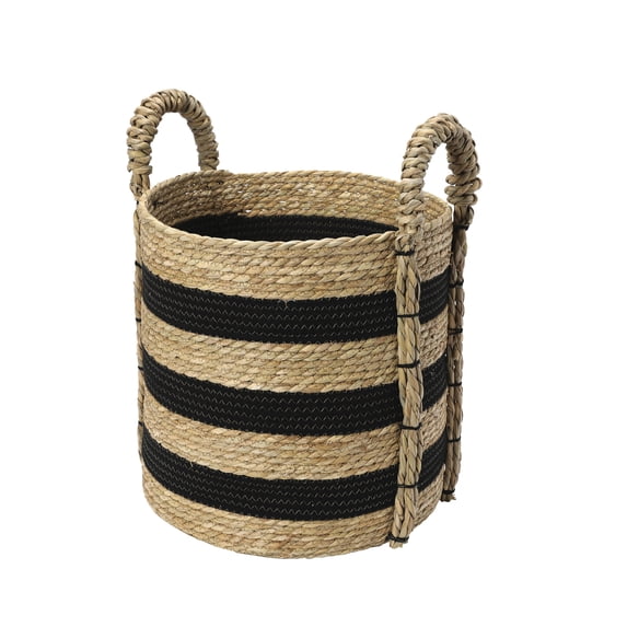 Household Essentials Braided Handle Basket, Black and Natural - Walmart.com