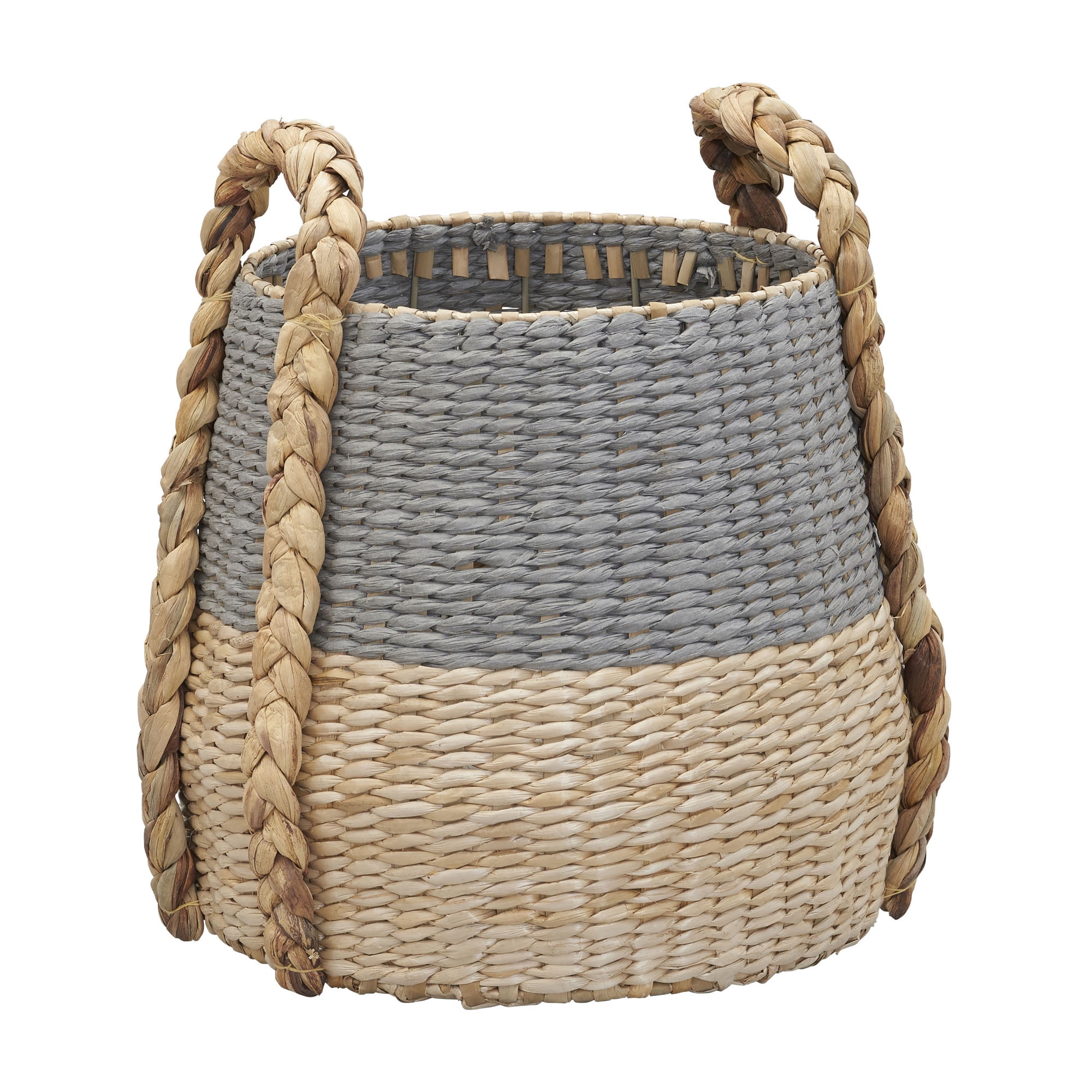 Household Essentials Cattail and Paper Terra Basket, Natural and Gray ...