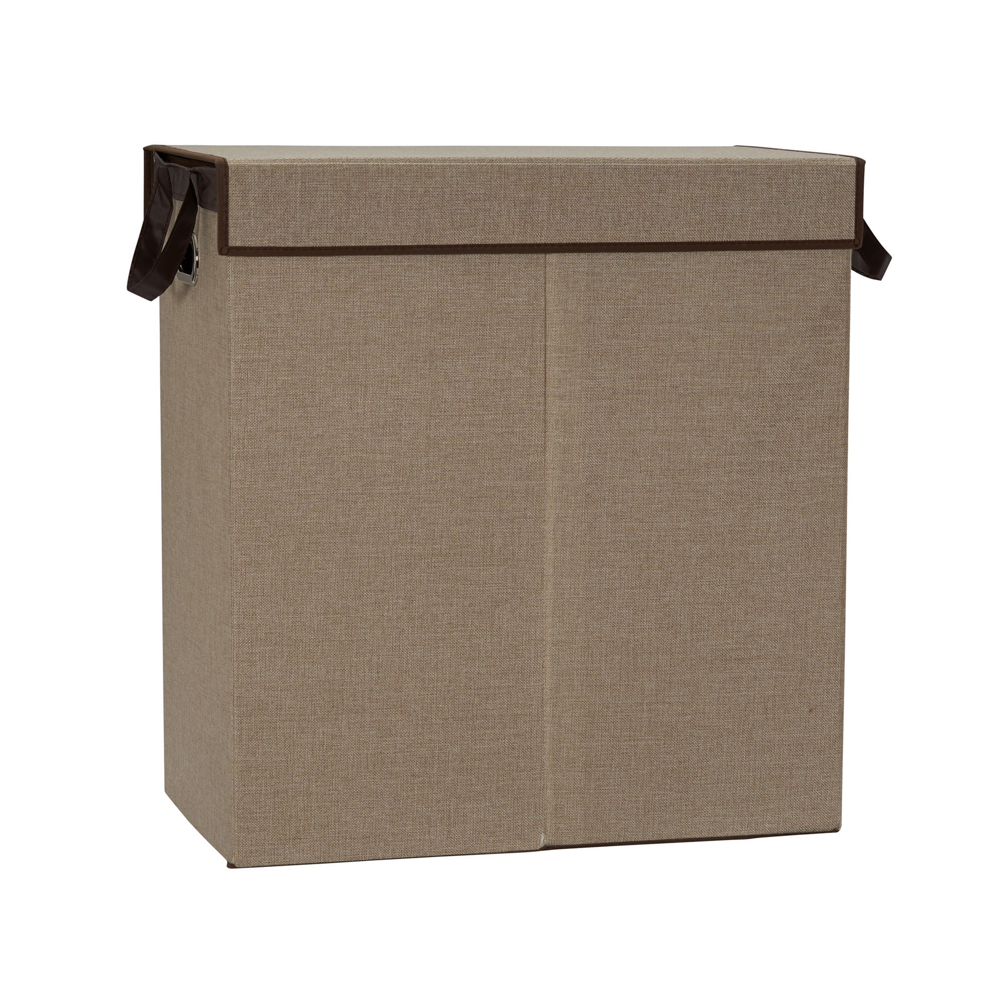 Household Essentials Collapsible Double Laundry Hamper Sorter, Sand ...