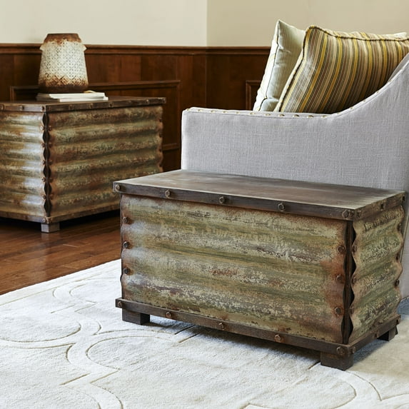 Household Essentials Decorative Trunk, Rustic, Small, Wood Frame and ...