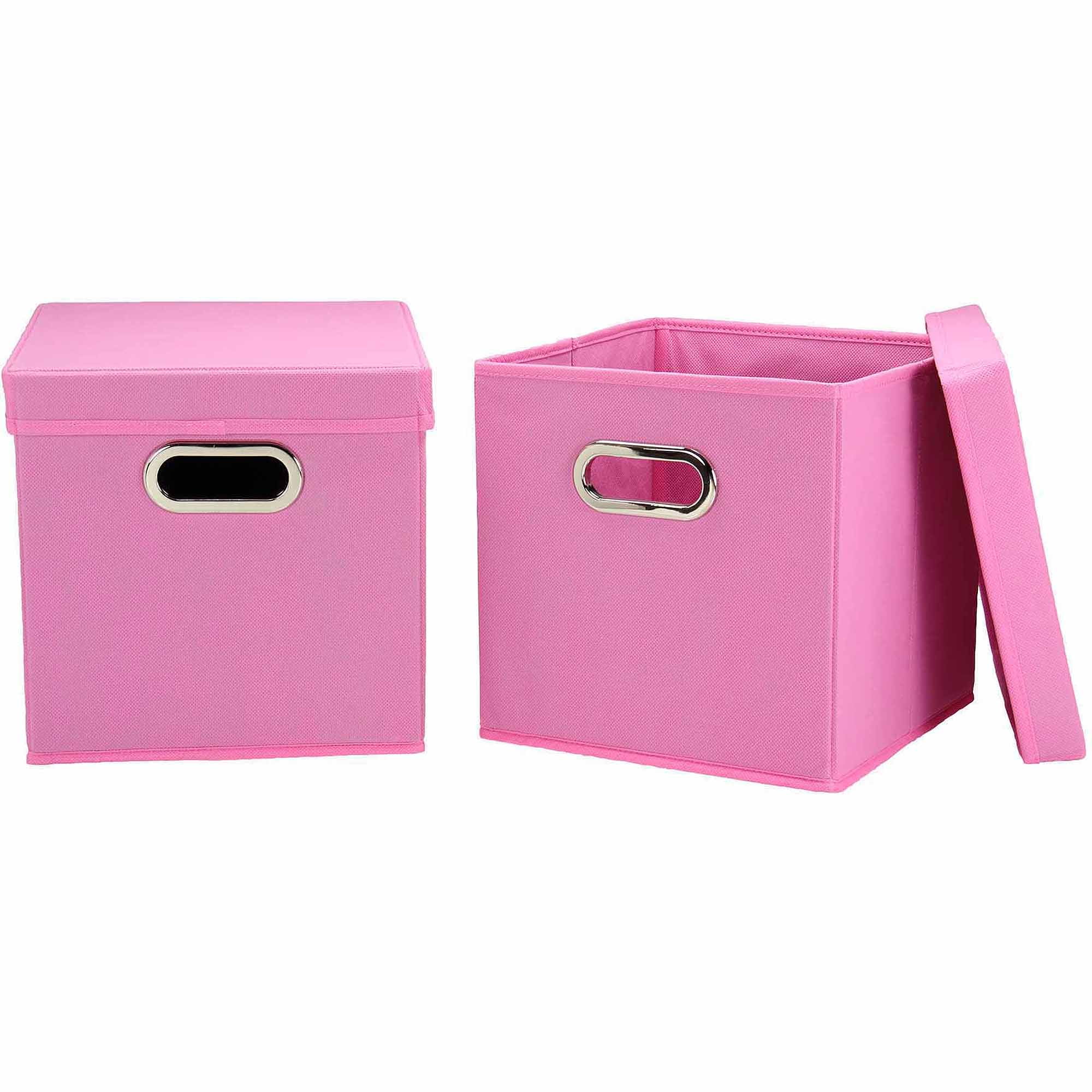 Household Essentials Cube Set with Lids, 2pk, Pink - Walmart.com