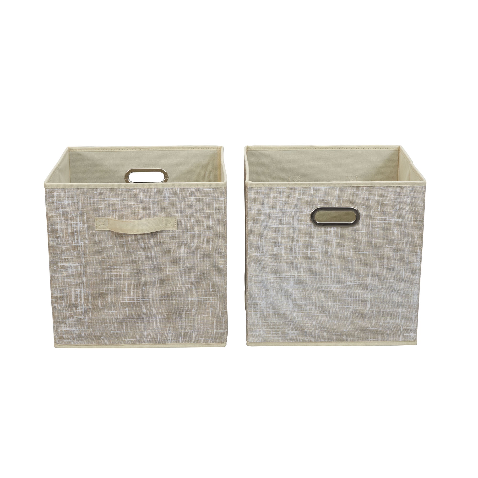Household Essentials Fabric Storage Bins 2 Piece Set, Strong Poly-Woven ...