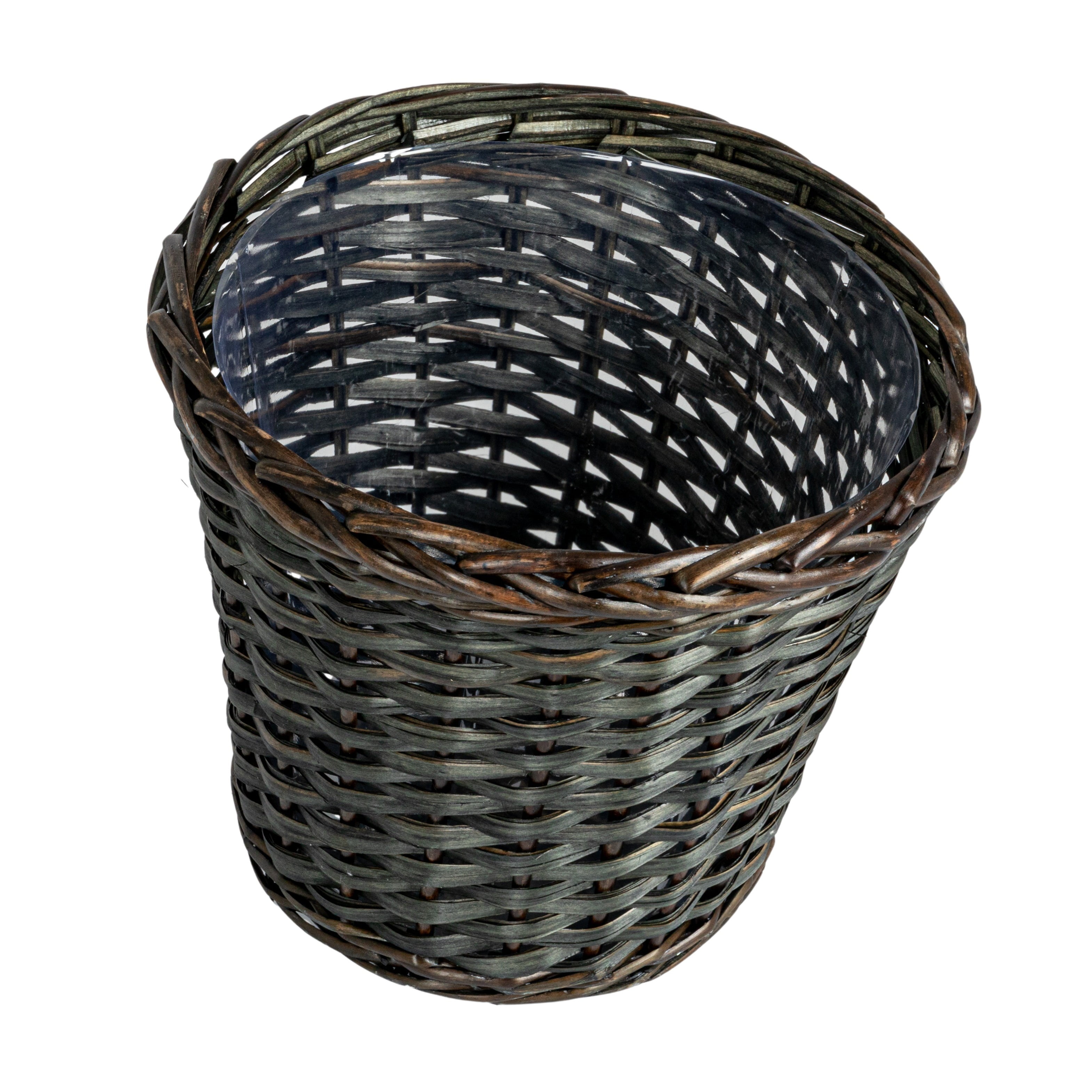 Household Essentials Handwoven Willow Waste Basket with Plastic Liner ...