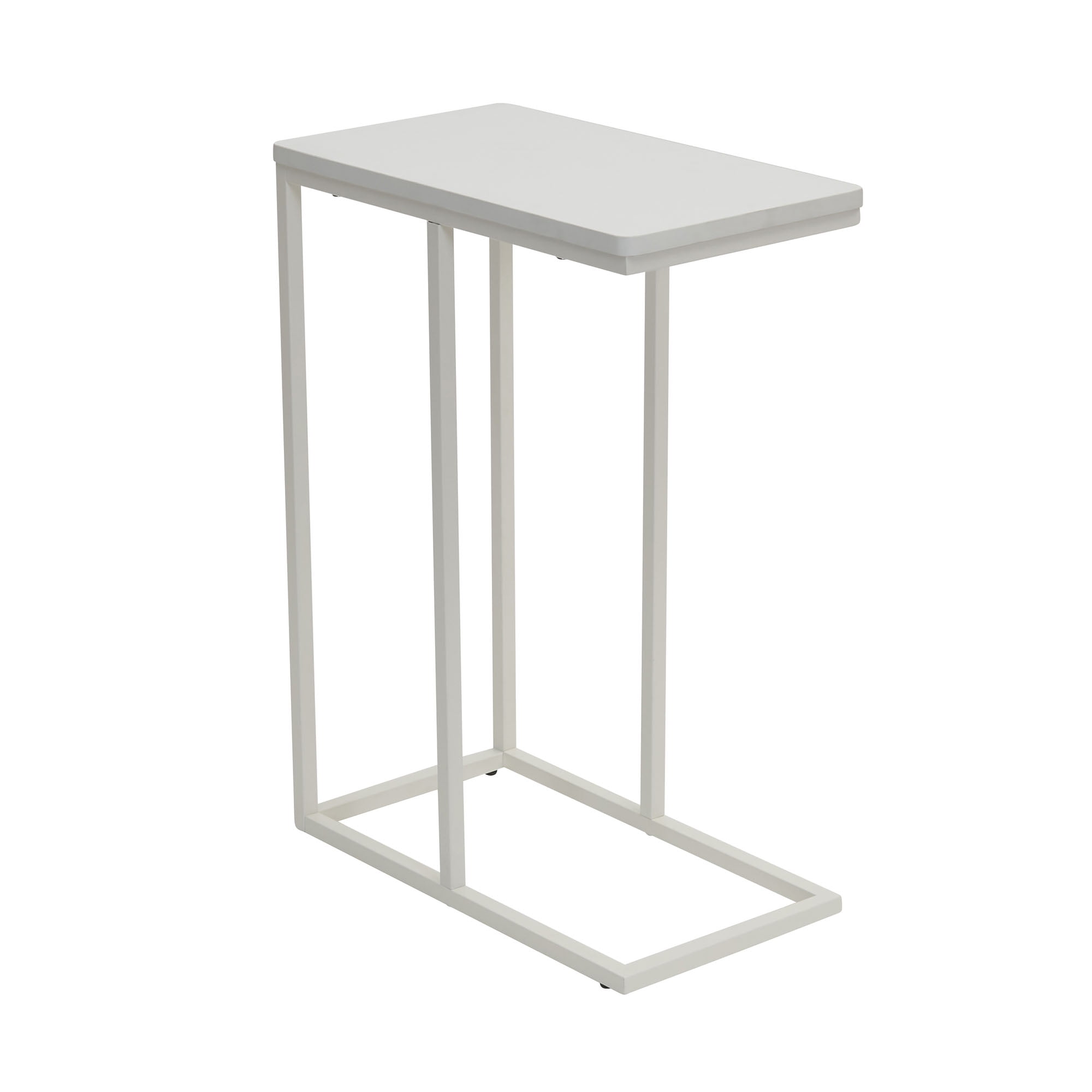 Household Essentials Jamestown C-Shaped End Table, Scandinavian White ...