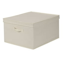 Household Essentials Large Canvas Storage Box with Brown Trim - Walmart.com